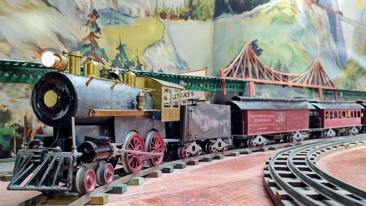 Howard Miniature Lamp Co Electric Steam Engine #10 pulling a passenger ...