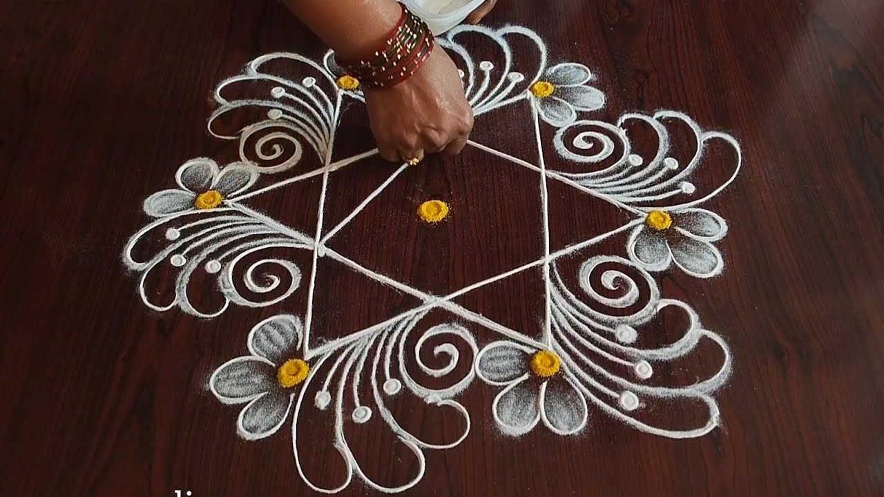 Easy latest daily kolam design (5×3) dot's... - YouTube