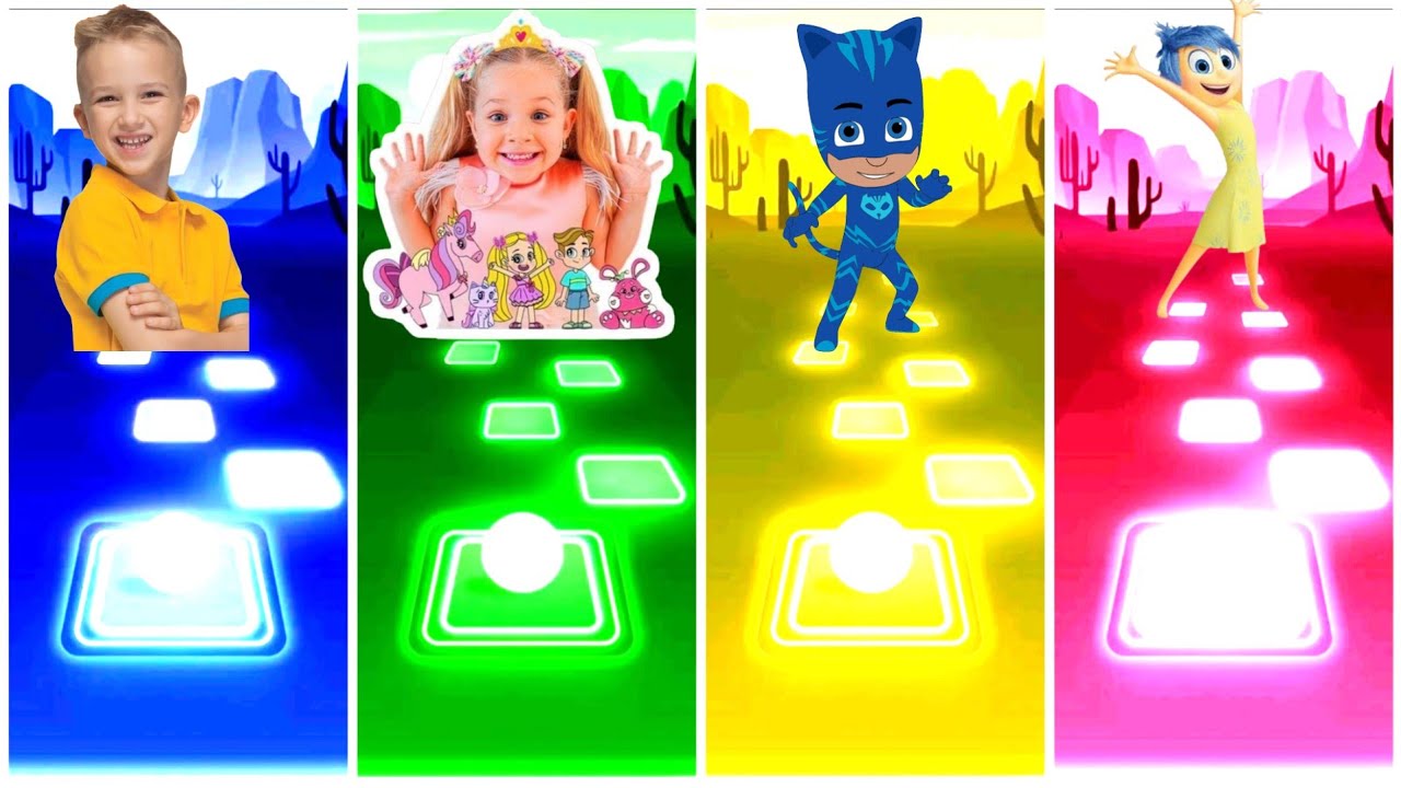 VLAD AND NIKI 🆚 DAINA AND ROMA 🆚 PJ MASKS CATBOY 🆚 IN SIDE OUT TILES ...