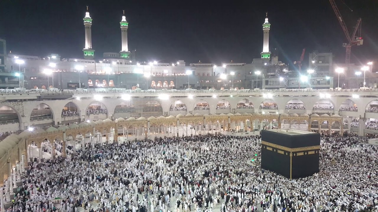 Beautiful night view of Khana kaba - YouTube