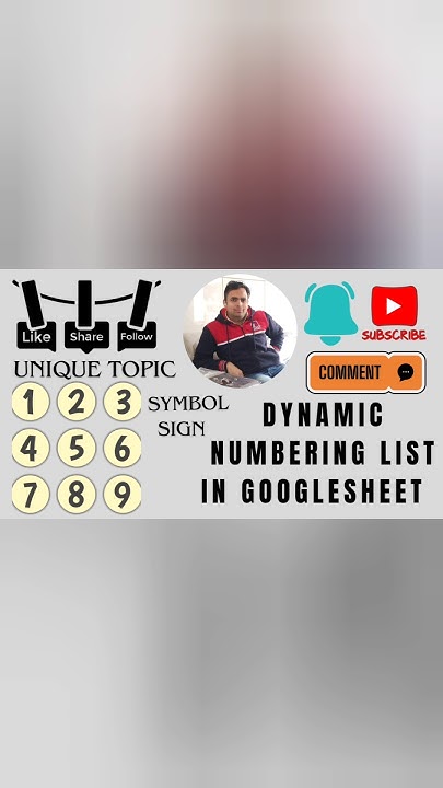 # DYNAMIC NUMBERING LIST IN GOOGLESHEET - YouTube