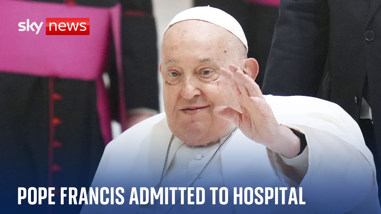 Pope Francis admitted to hospital for bronchitis treatment - YouTube