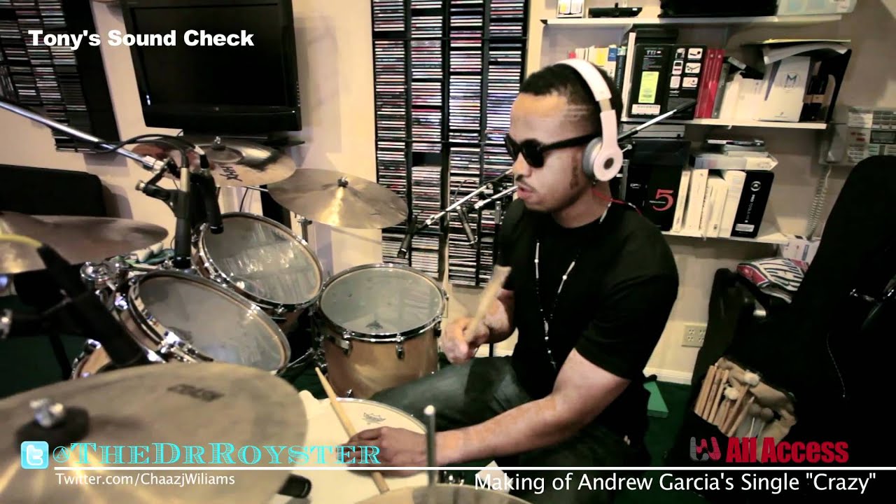 Tony Royster Jr. Drums to Andrew Garcia "Crazy" Studio Session - YouTube