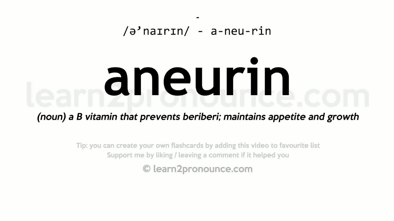 Pronunciation of Aneurin | Definition of Aneurin - YouTube