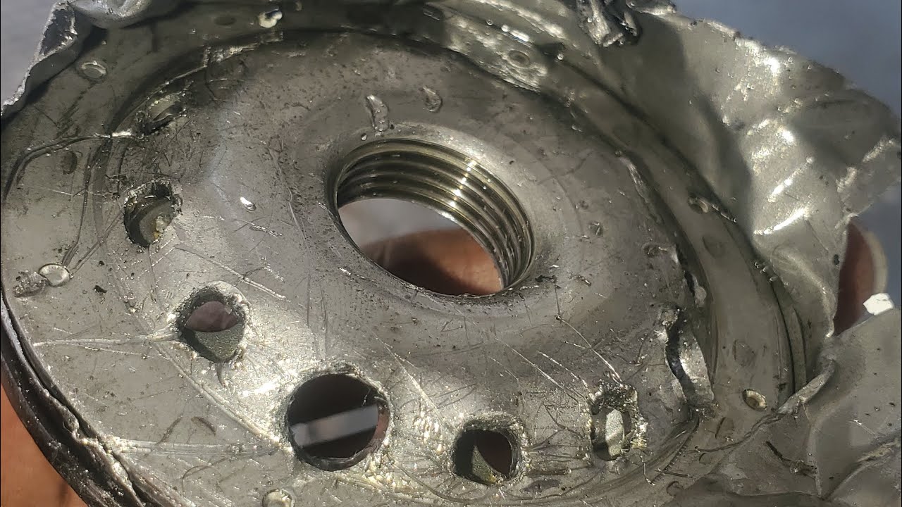 How to remove broken oil filter with screw driver - YouTube