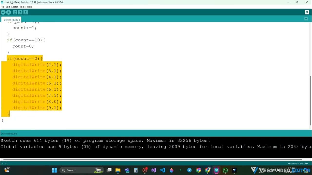 Arduino Project 55: 'Count 0-9 Using 7-Segment LED With Button' Created by Trishanth Kumar - YouTube