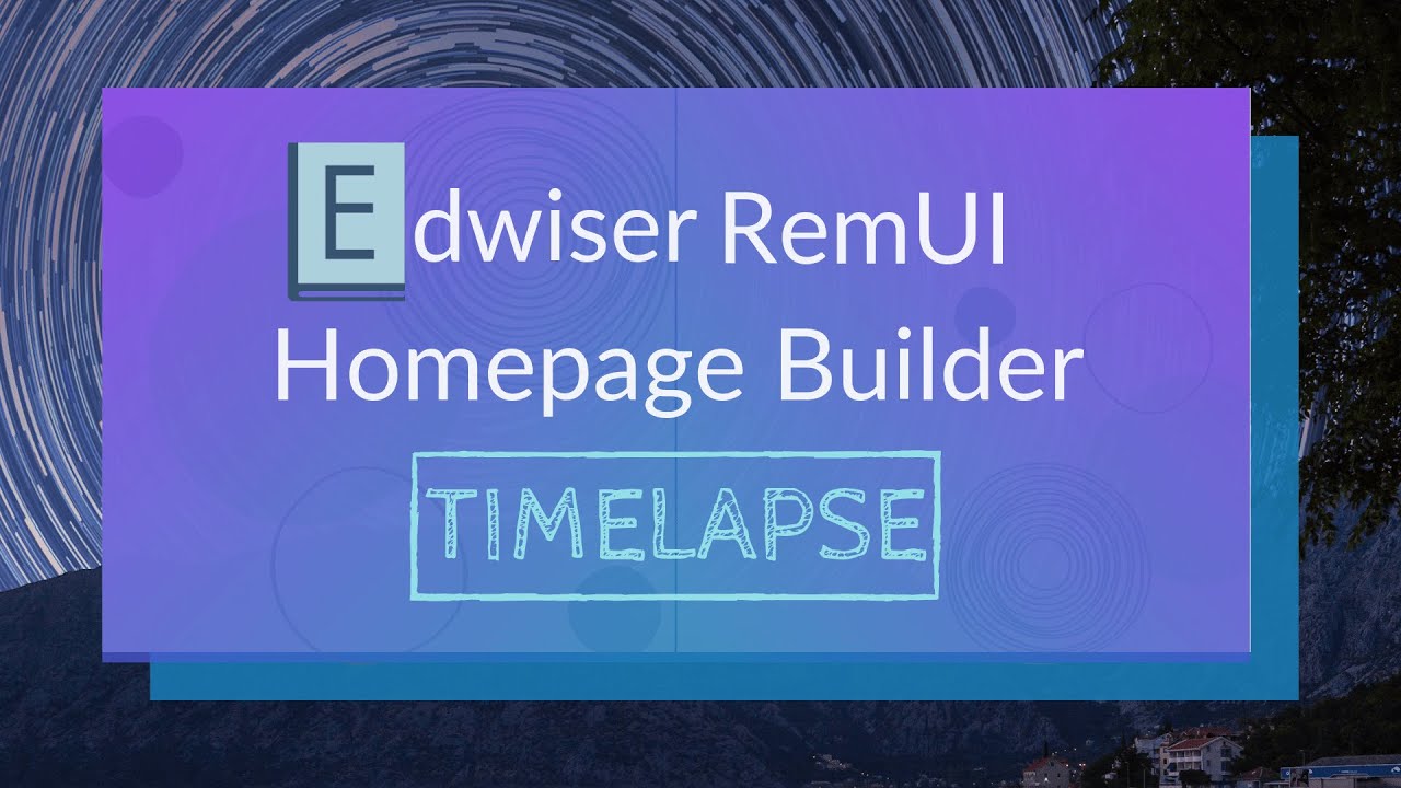 Timelapse Video Of A Stunning Moodle Sitehome In Making | With Edwiser ...