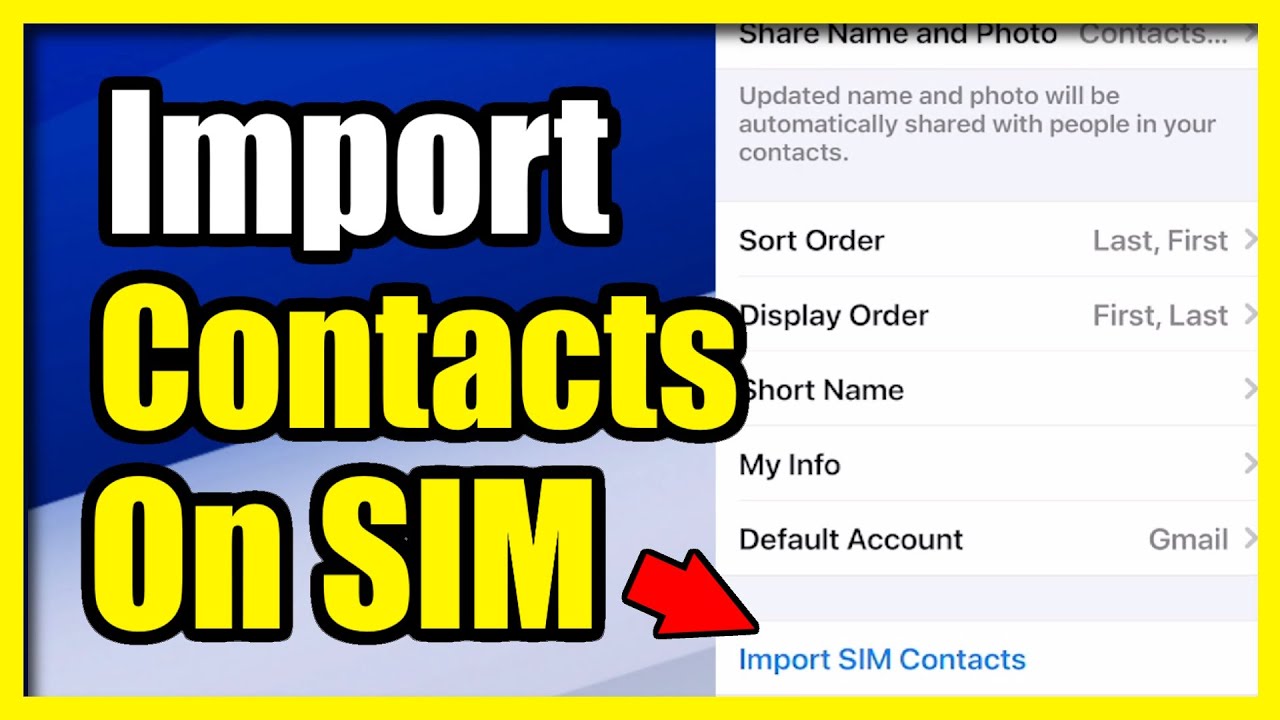 How to Import SIM Contacts on your iPhone (Easy Method) - YouTube