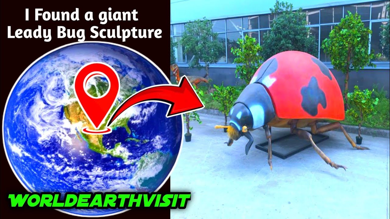 😱 I found a giant leady bug sculpture 🪲 on google maps and google earth ...