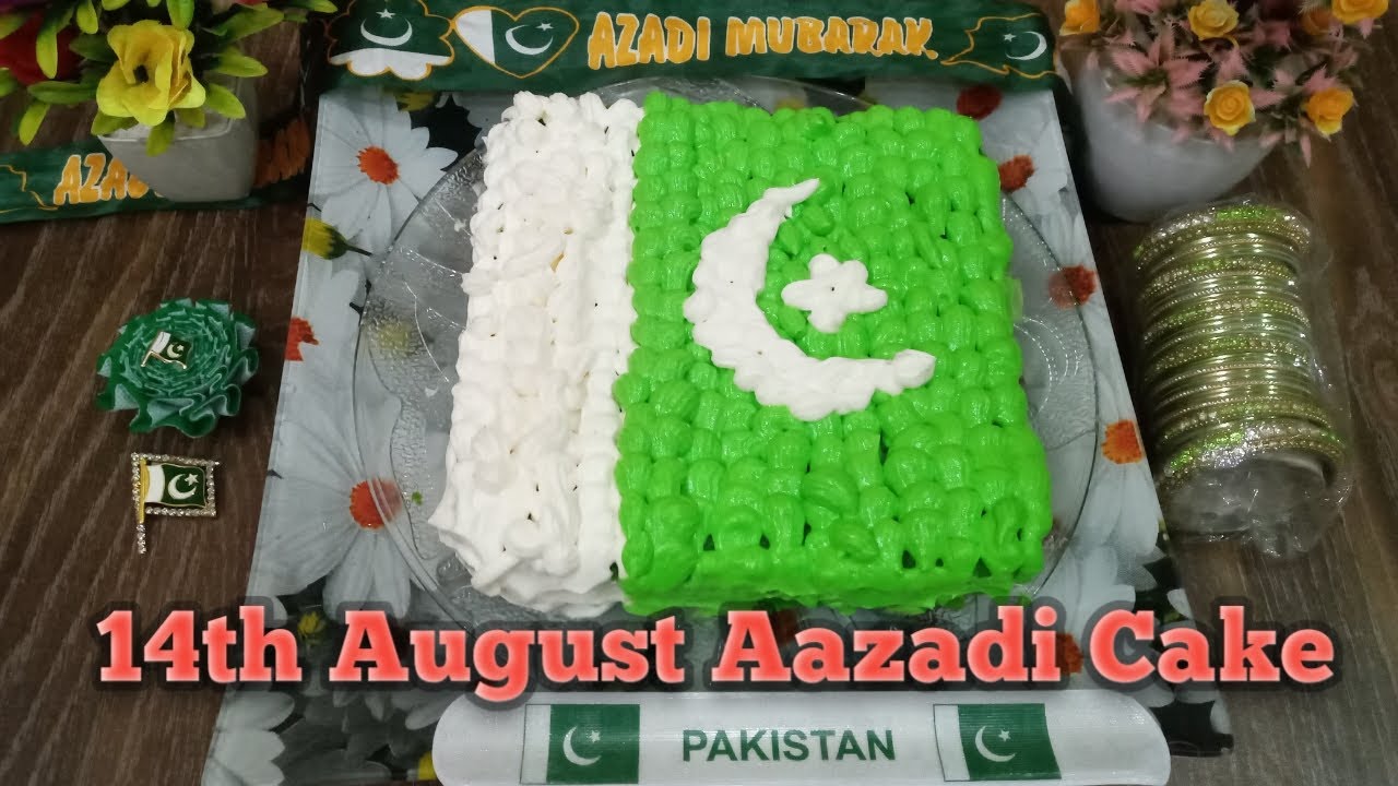 14th AUGUST CAKE/ Green and White CAKE/ Independence day Cake/JASHN E ...