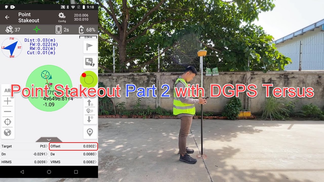 របៀបស្វែងរកចំណុច (Point Stakeout - Part 2) ជាមួយ DGPS Tersus - YouTube