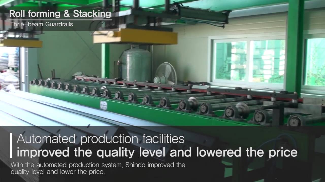 Production process of the Powder Coated Guardrail - YouTube