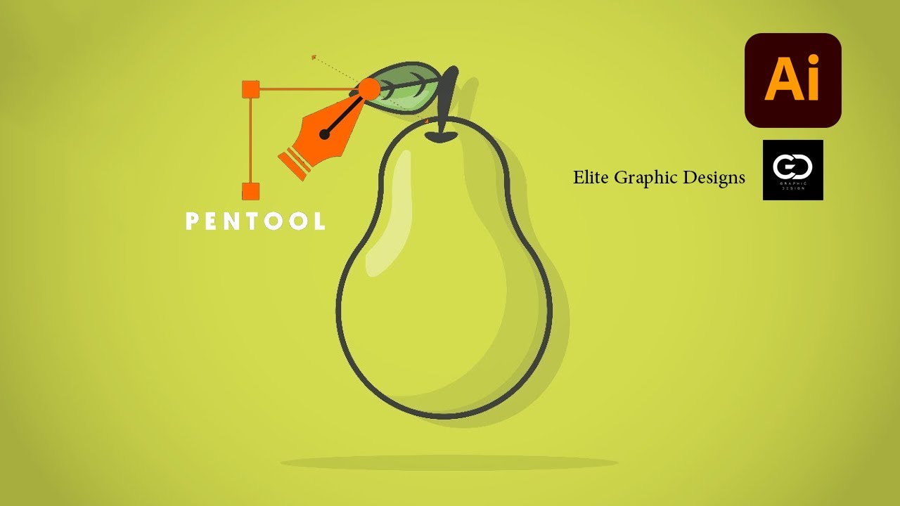 Adobe Illustrator CC tutorial - How to make a Pear Fruit Design #3d ...