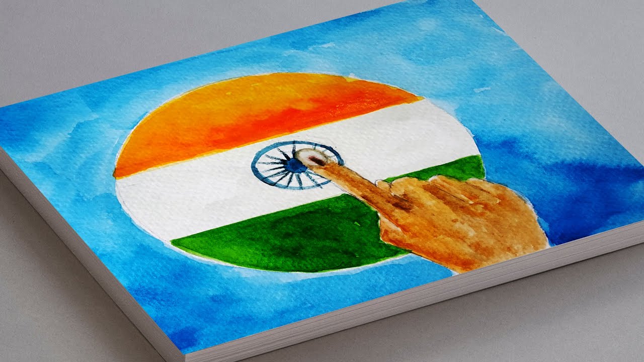 Matdata Jagrukta Painting | National Voters' Day Poster Drawing | Voter ...