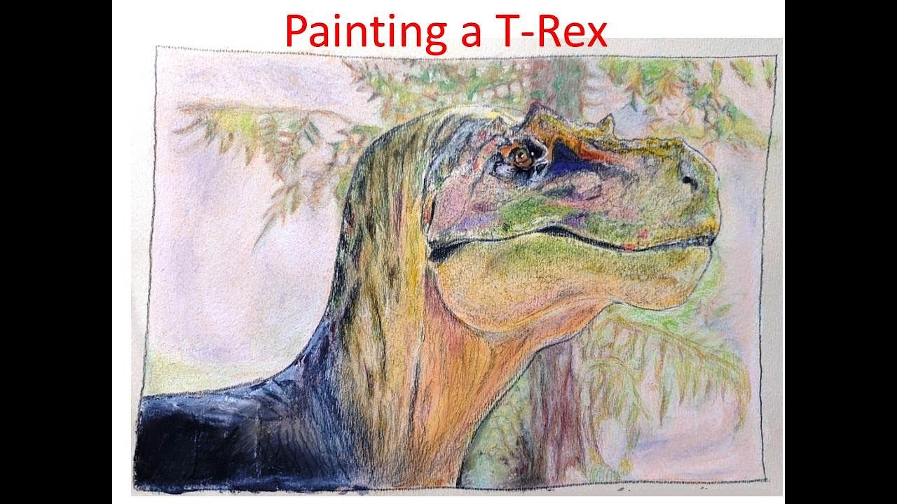 Painting T-Rex with Pastel and Mixed Media 15 minute version / Pintando ...