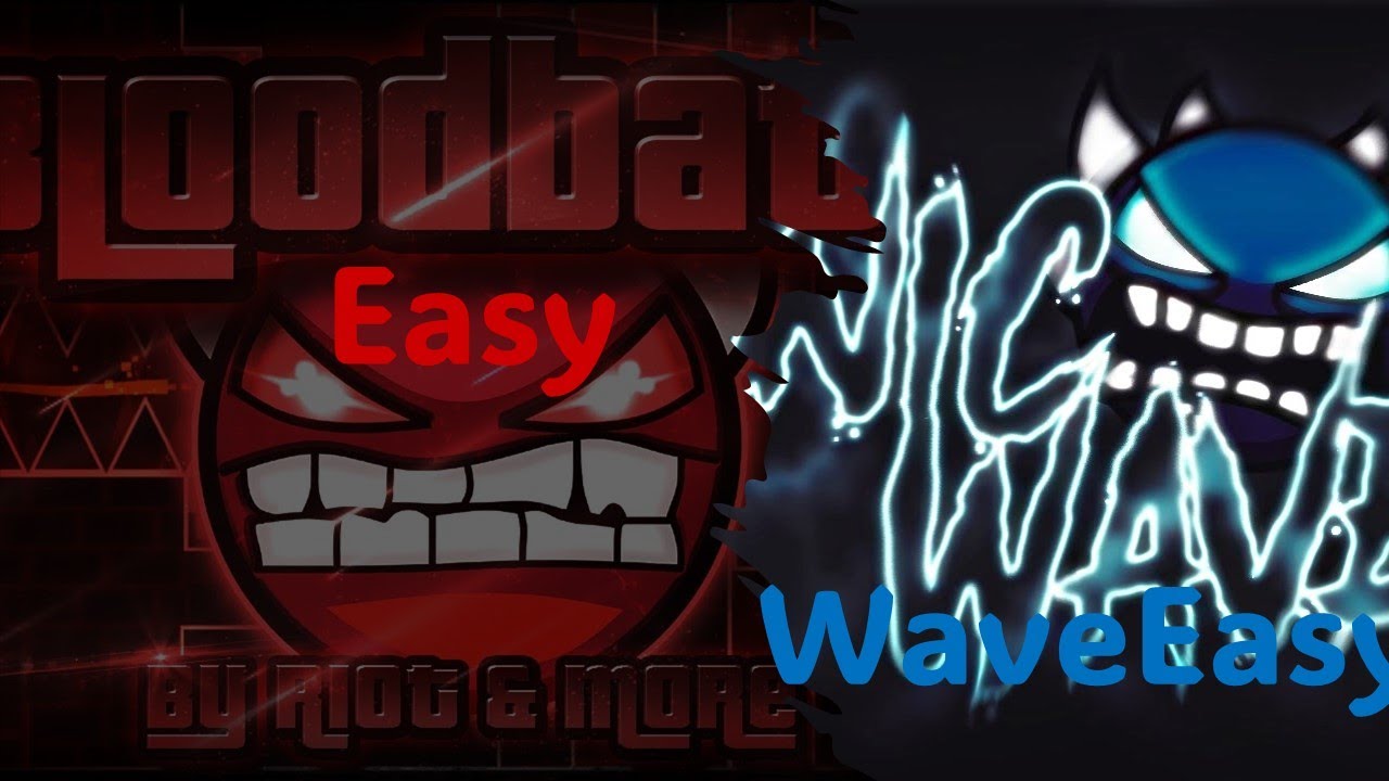 Geometry Dash Blood Bath Easy And Sonic Wave Wave Easy - YouTube