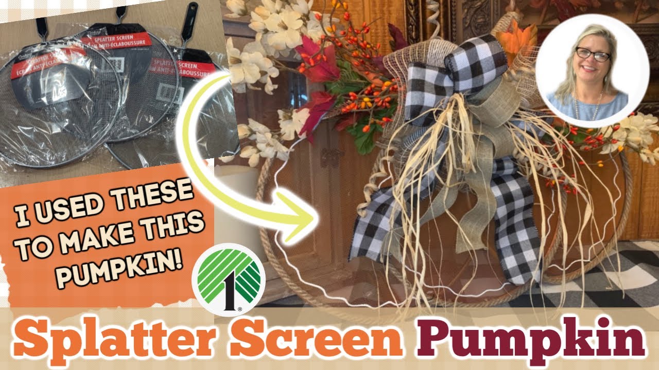 FALL DOLLAR TREE Splatter Screen Rustic Pumpkin | Easy DIY | Country ...