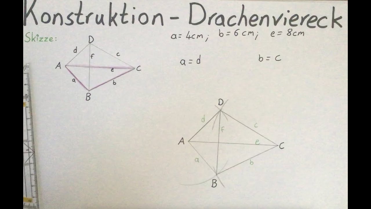 Konstruktion - Drachenviereck - YouTube