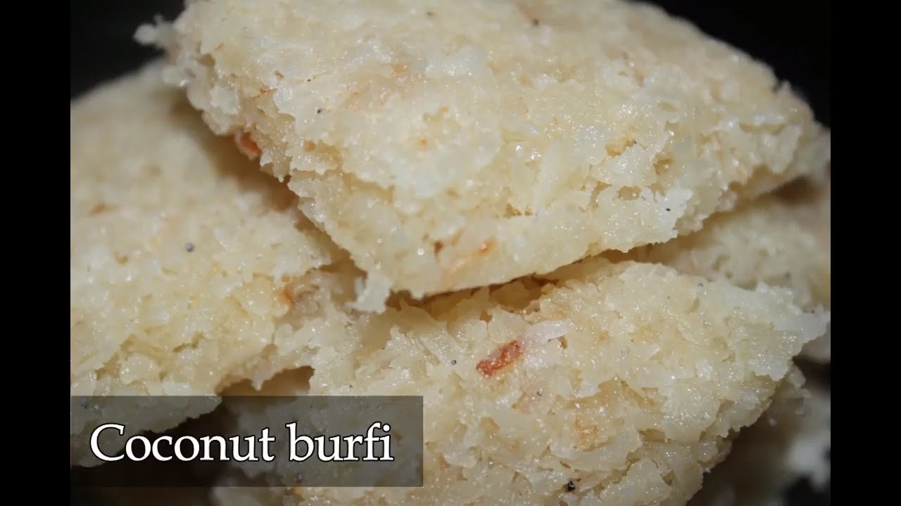 Kobbari mithai in kannada/coconut burfi - YouTube