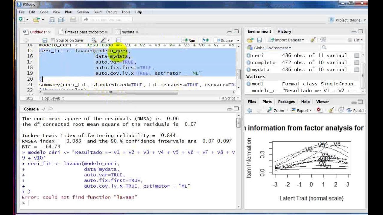 10 EFA CFA SEM R lavaan - YouTube