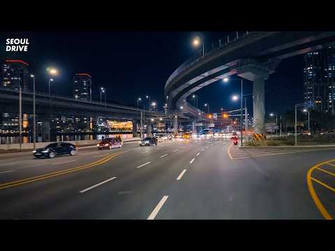Neon Busan 🌃 Relaxing Night Drive | Haeundae to the Expressway | 4K 60fps