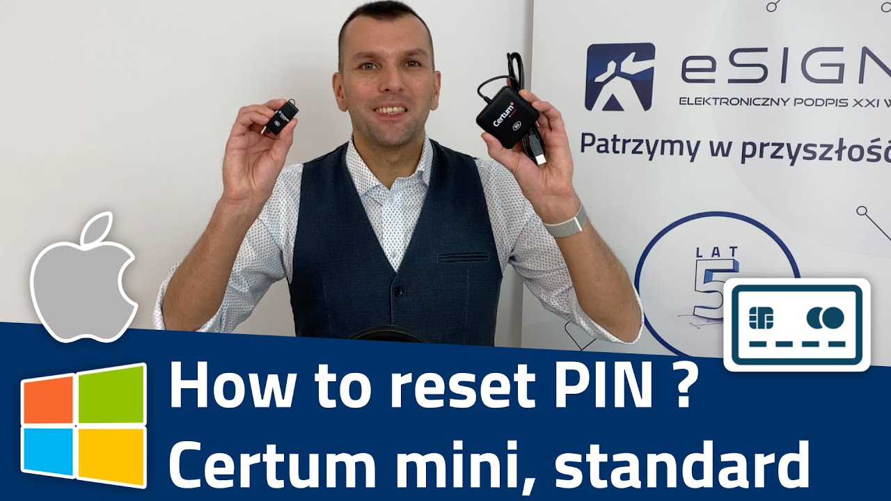 How to reset PIN to the qualified certificate Certum mini, standard ...