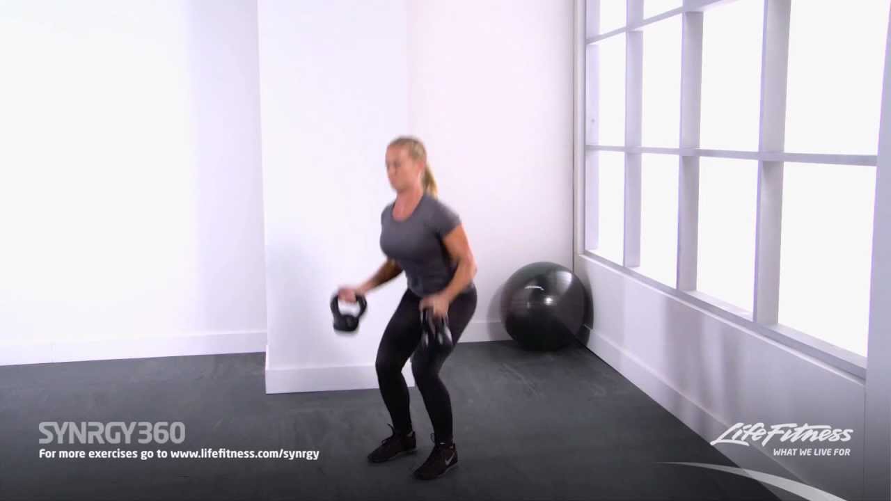 Kettlebell Squat, Curl and Press - YouTube
