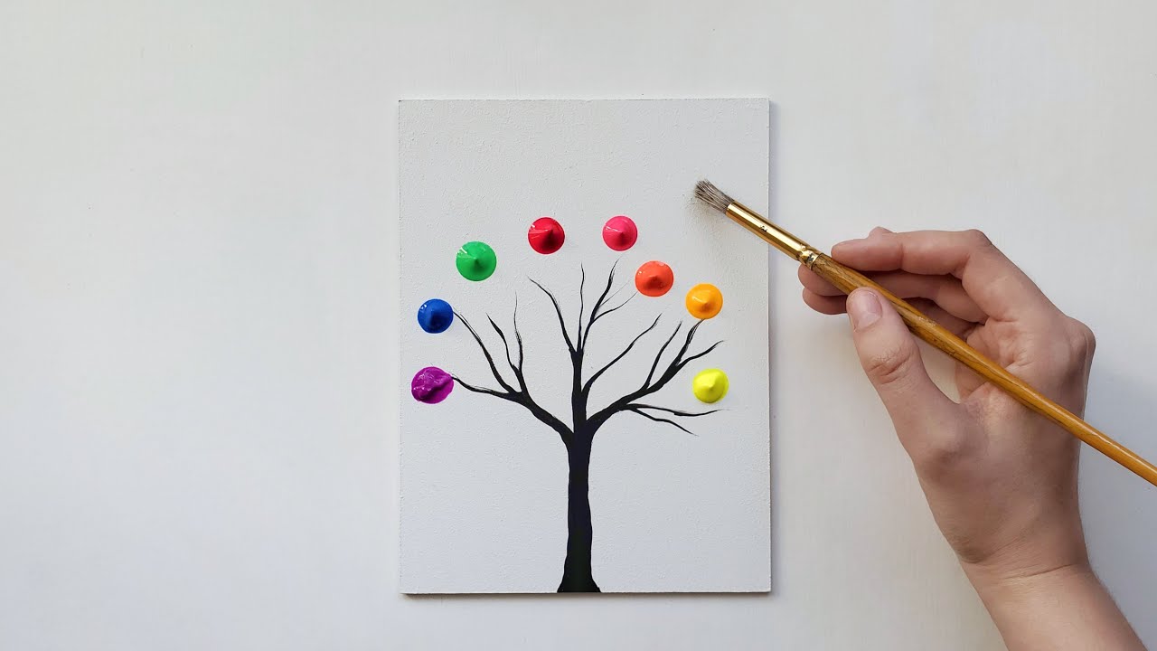 Rainbow Tree// Acrylic Painting For Beginners 🌈 #painting #art #artist ...