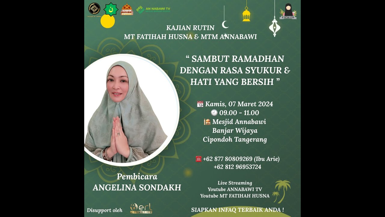🔴LIVE Sambut Ramadhan Dengan Rasa Syukur&Hati Yang Bersih Bersama ...