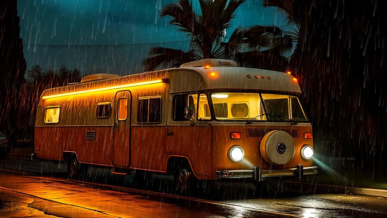 Calm Your Mind with Gentle Rain Inside the Cozy CamperVan ⛈️ For Sleep ...