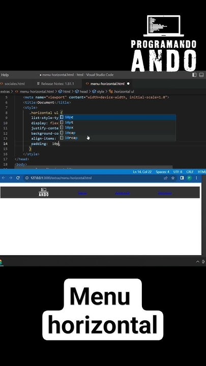 💻componentes Html Menu Horizontalhtml Coding Css Codingchallenge Youtube
