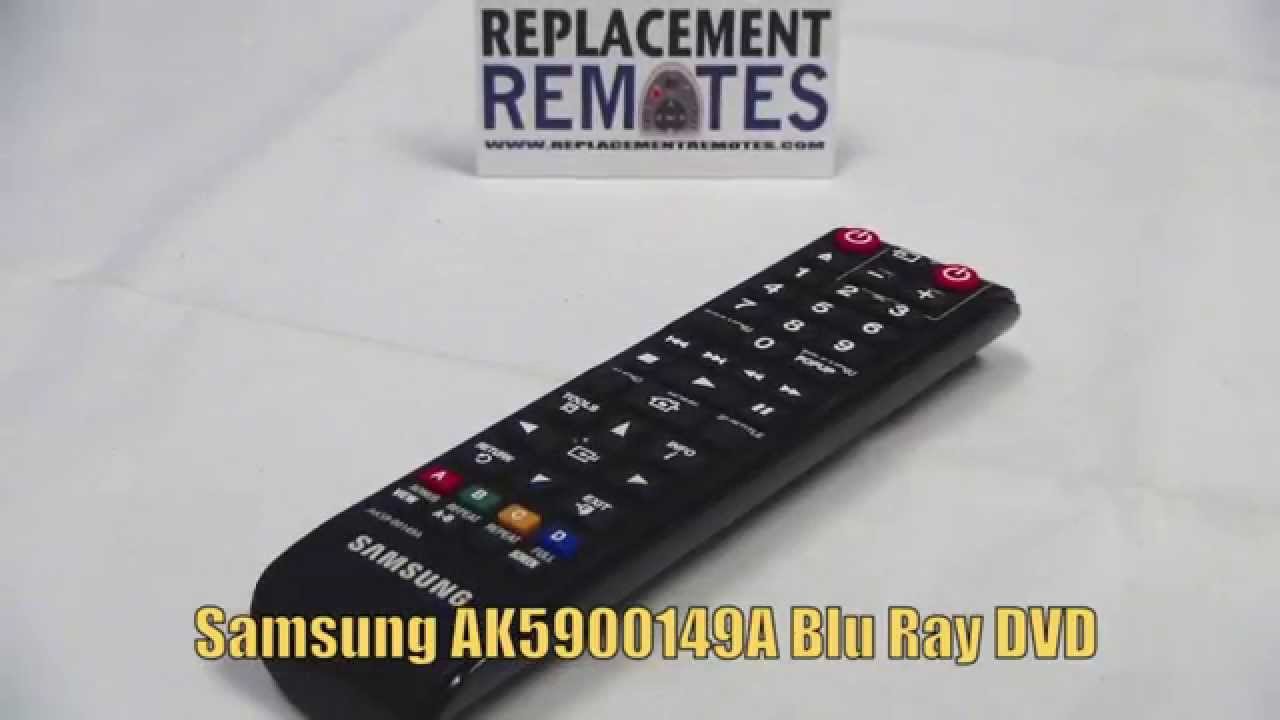 SAMSUNG AK5900149A Blu-Ray DVD Player Remote - www.ReplacementRemotes ...
