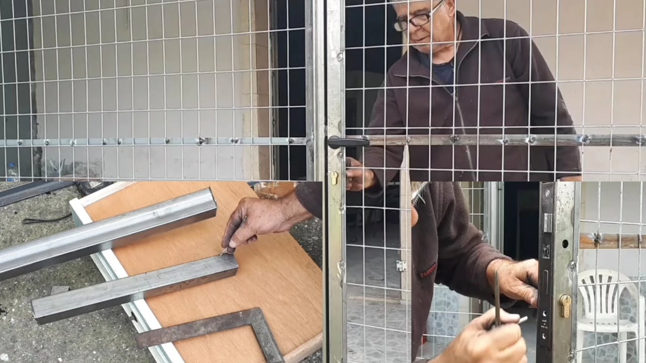 Πόρτα με πλέγμα κατασκευή Door with mesh construction - YouTube