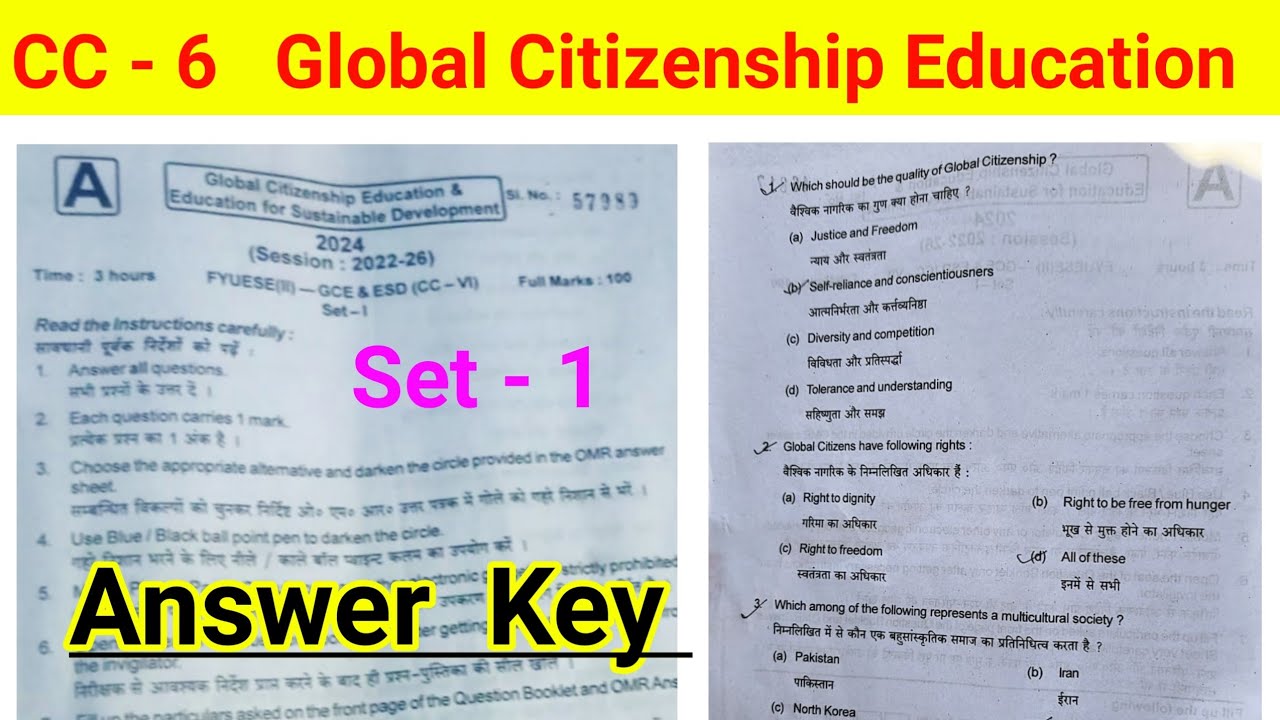 #global citizenship education answer key set 1 fast setting answer key ...