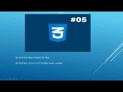 SCC #5 . CSS da matnlar bilan ishlash . CSS fontlarni ulash. Saytlar uchun matnlar stillash ...