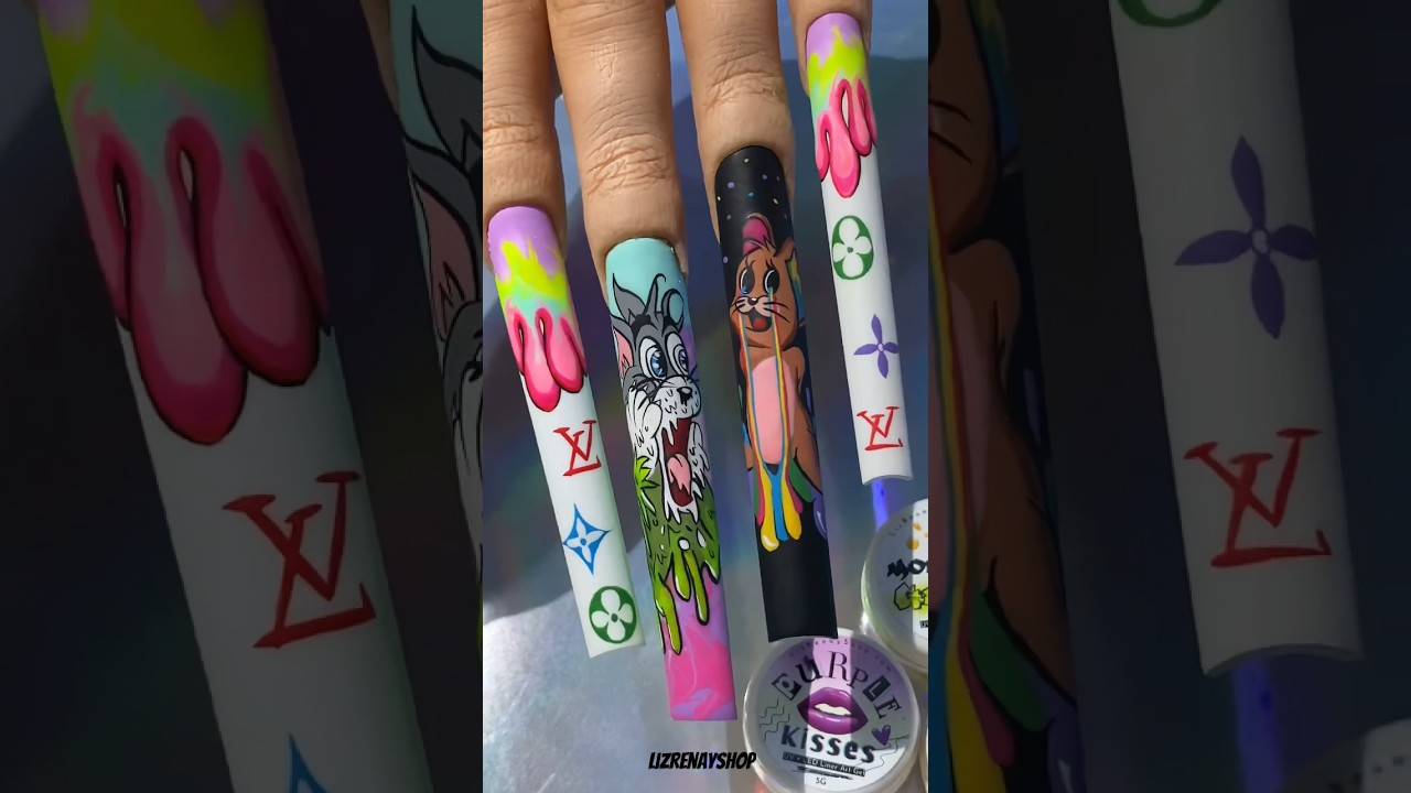Acid Drip Tom and Jerry Nails! #nailart #naildesign #nailtutorial # ...