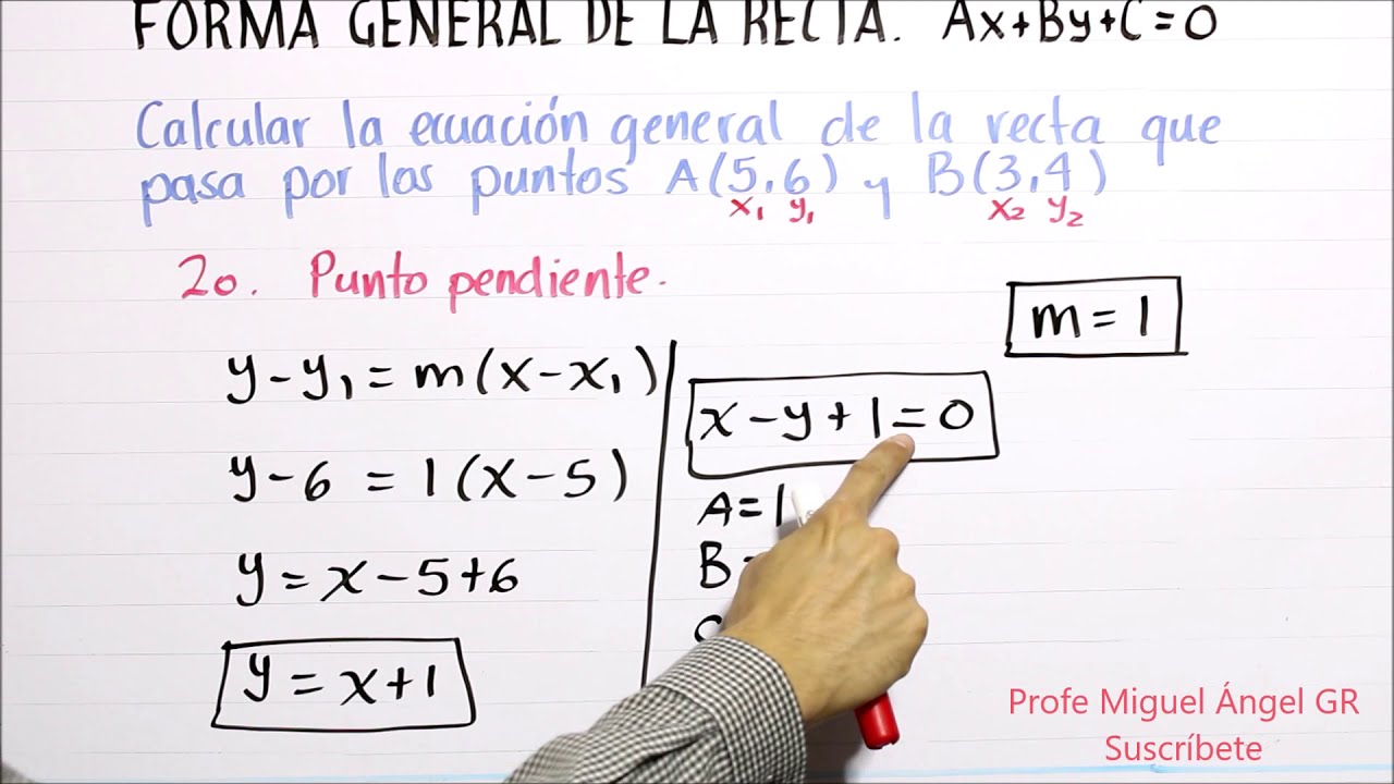Ecuacion De La Recta En Su Forma General Ecuacion De La Recta En Su Forma General