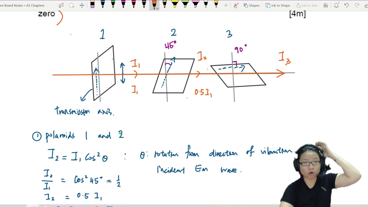 7.4c Ex3 Triple Polarising Filters & Malus Law | AS Waves | Cambridge A ...
