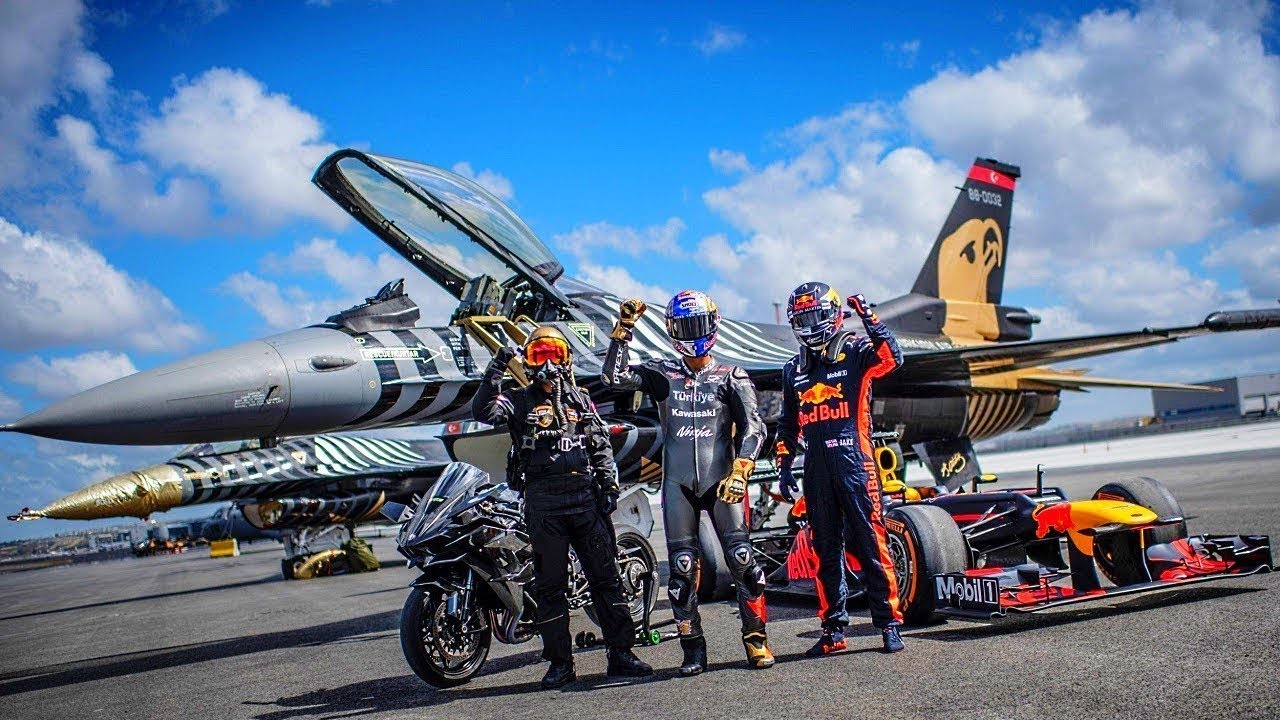 F1 Car vs F16 Fighter Jet vs Tesla vs Private Jet vs Ninja H2R vs Super ...
