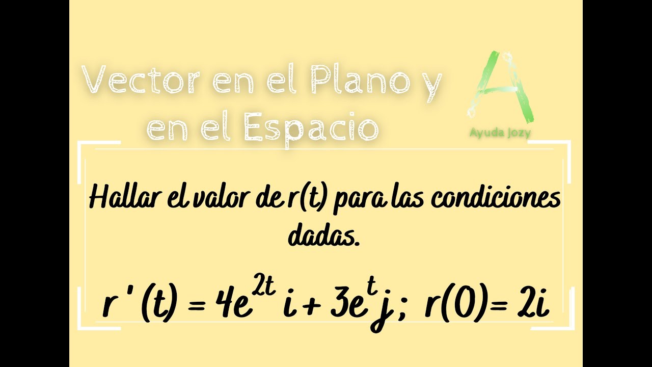 Hallar el valor de r(t) para las condiciones dadas. r´(t) = 4e^(2t) i ...