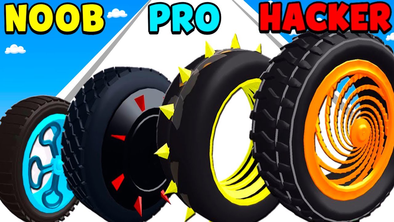 NOOB vs PRO vs HACKER in Wheel Smash Run - YouTube