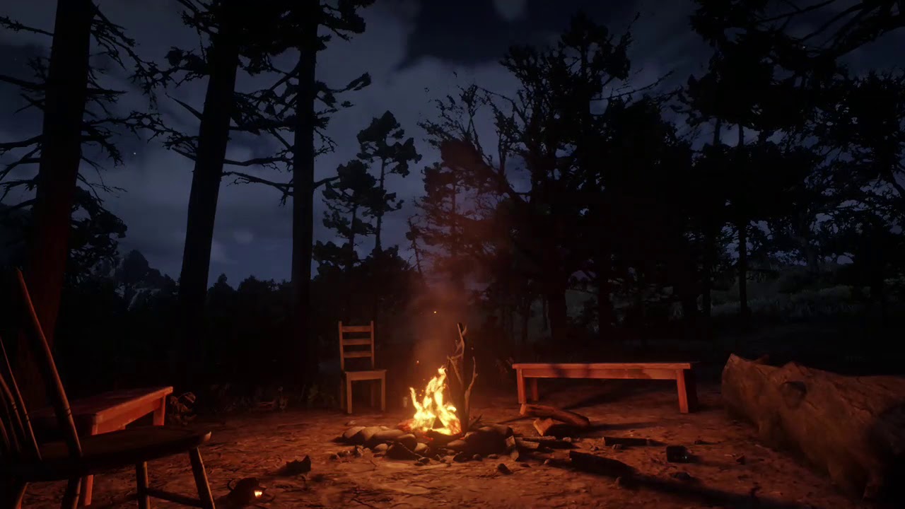 RDR Campfire Ambience At Night With Pop Up Tents - YouTube