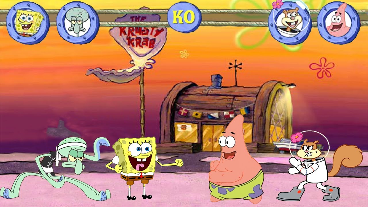 Reef Rumble 2 vs 2: Spongebob vs Sandy and Squidward vs Patrick - YouTube