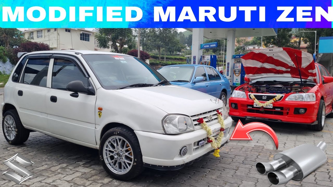 MODIFIED MARUTI ZEN | EXHAUST 🔥💯 | 14 INCH ALLOYS | BATMAN SPOILER | BMC AIR INTAKE | ARK ...