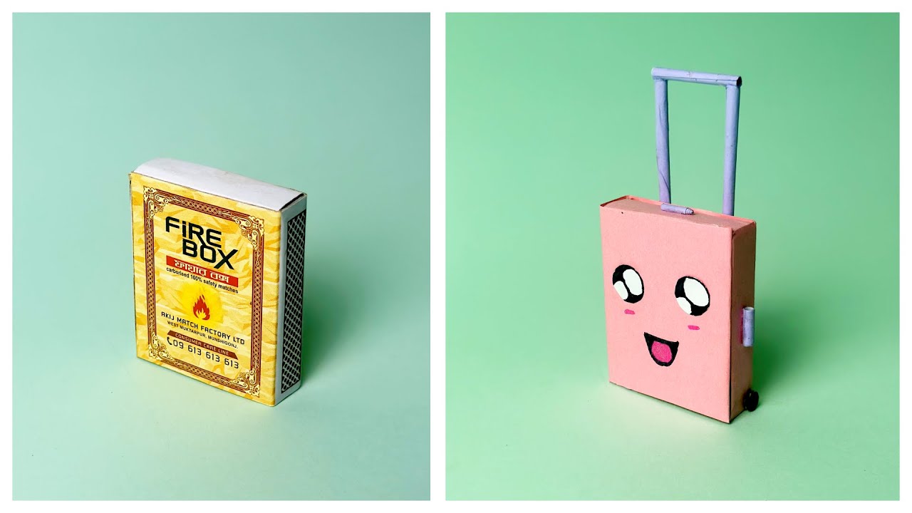 DIY Mini Trolley Bag from Matchbox - Miniature Trolley Bag from ...