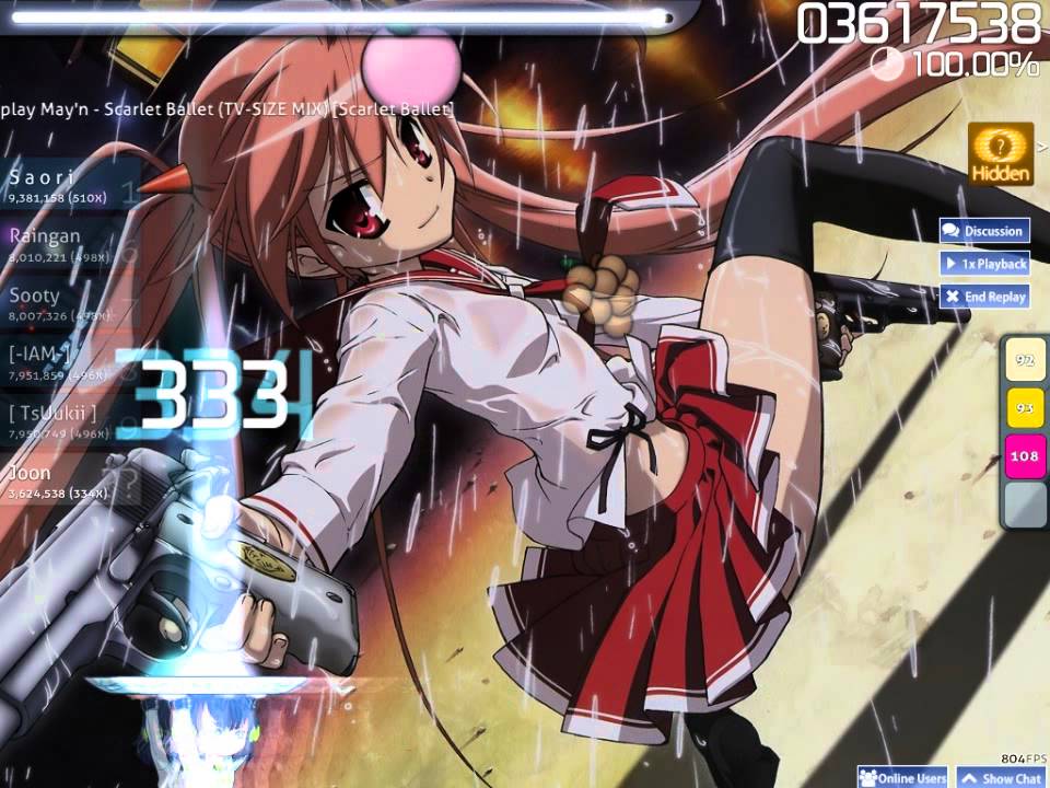[OSU!]May'n - Scarlet Ballet (TV-SIZE MIX) [Scarlet Ballet] - YouTube