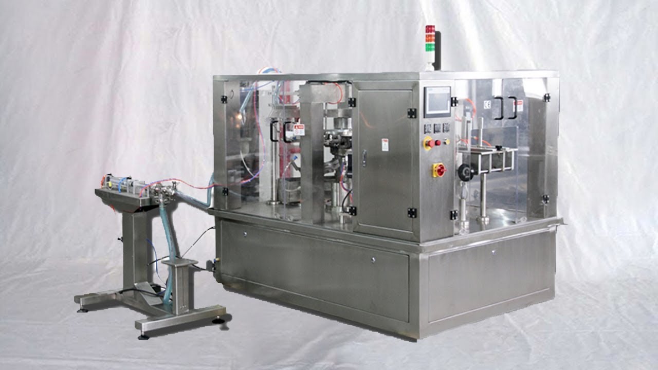 fully automatic stand up pouch packing MC liquid bags filling and ...