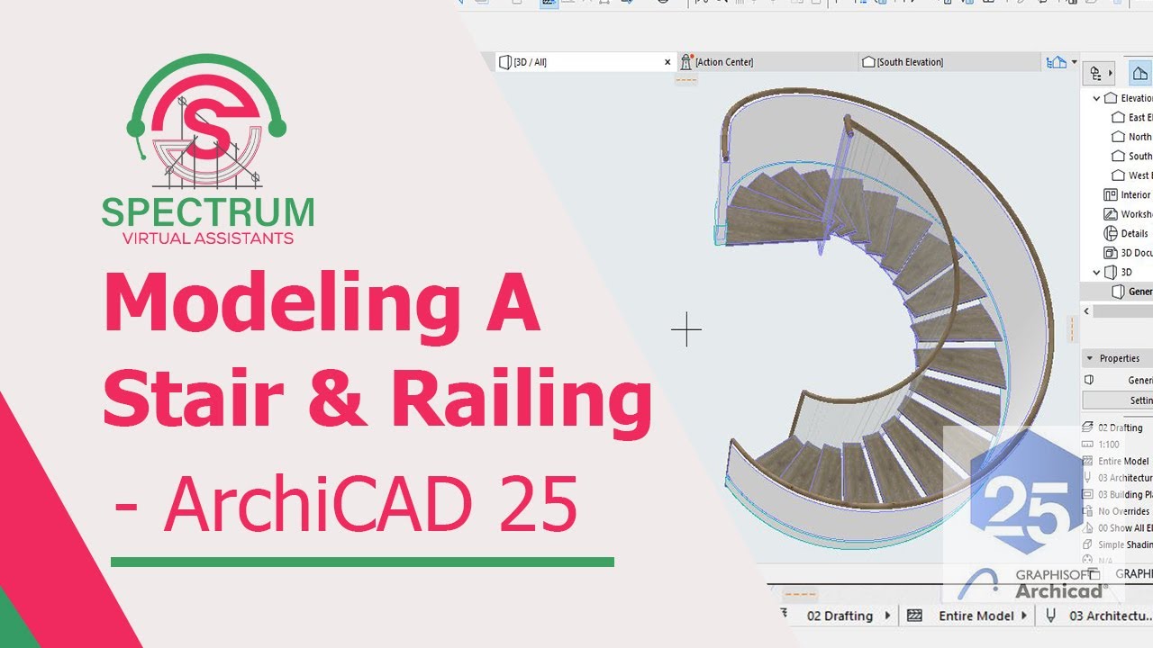 ArchiCAD 25 - How To Create Stairs and Railings In ArchiCAD 25 [ Tips ...