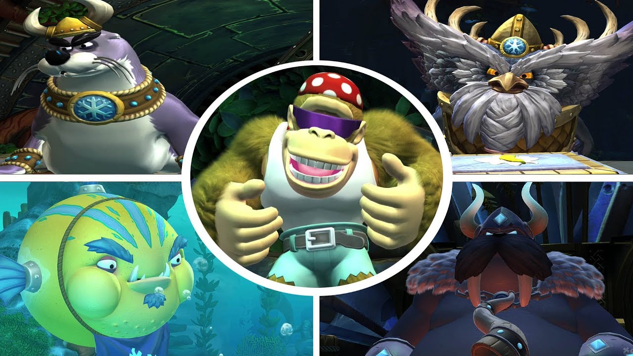 Donkey Kong Country Tropical Freeze Switch - All Bosses with Funky Kong ...
