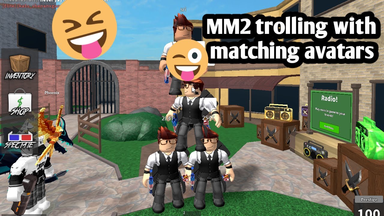 MM2 trolling with matching avatars - YouTube